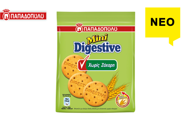 MINI DIGESTIVE ΧΩΡΙΣ ΖΑΧΑΡΗ 70g x 10τμχ.